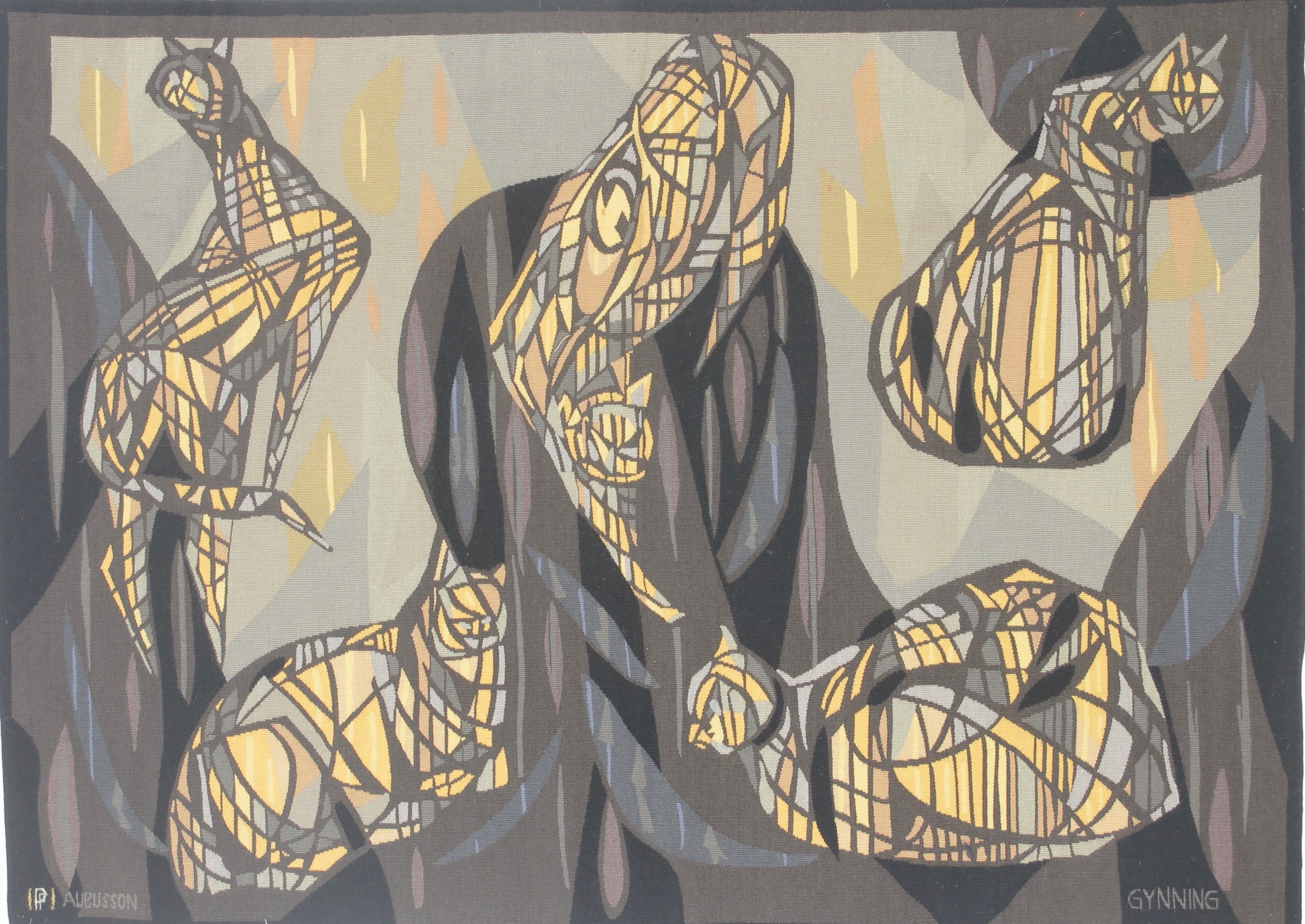 2952 Modernist Tapestry ("Cats") by Lars Gynning 3 ft 6 in x 5 ft ...